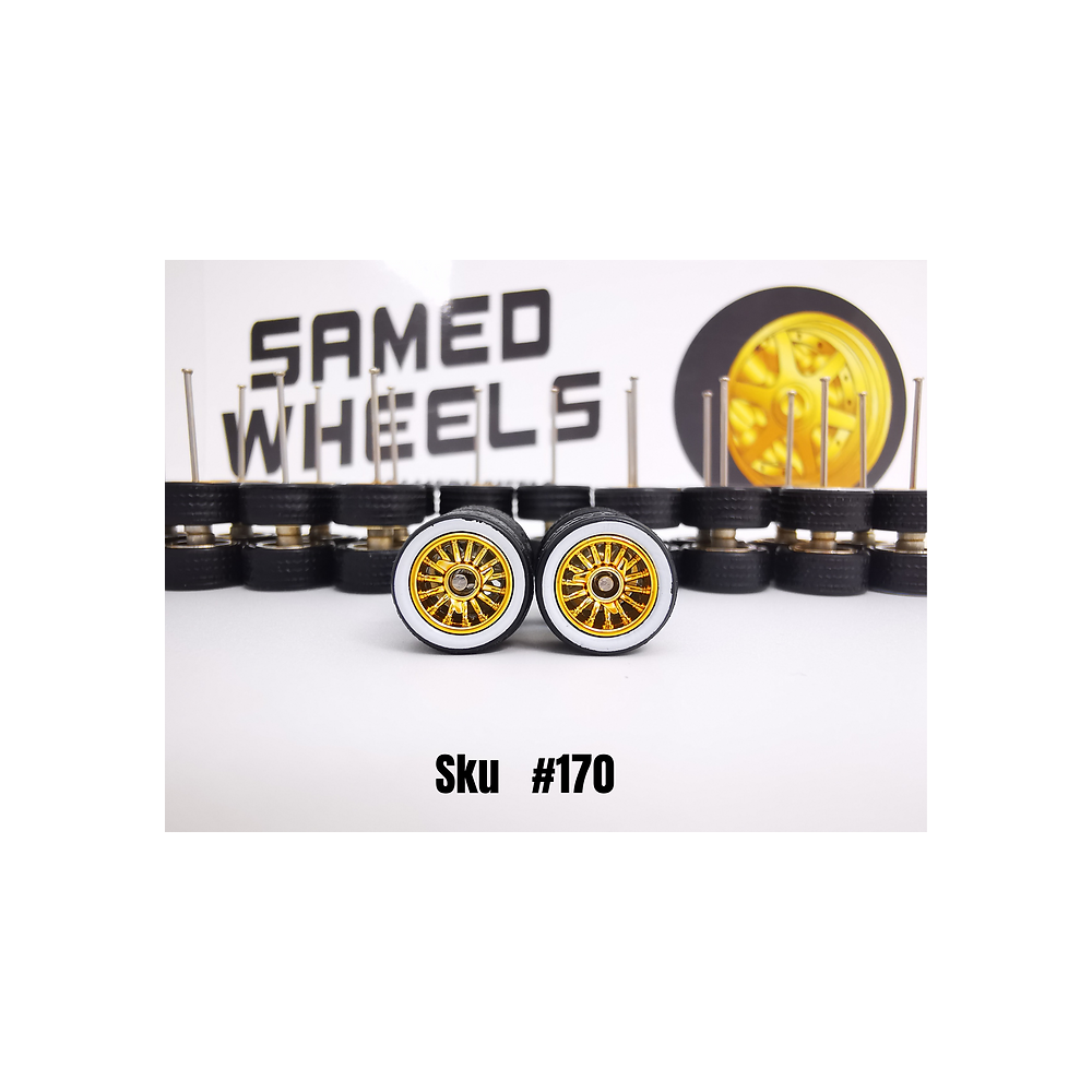 10 Sets Lowrider Gold 10mm White Wall Tire