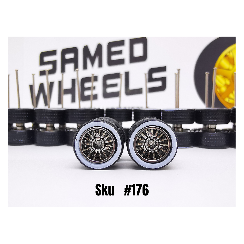 10 Sets Lowrider Ufo Gray 10mm White Wall Tire